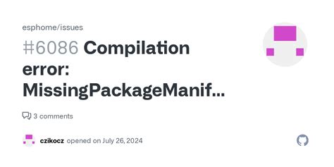 Compilation Error Missingpackagemanifesterror For Esp Idf Framework Since Esphome Version 2024