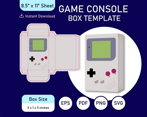 Game Console Box Template Game Console Template Game Device Box Template Printable Game
