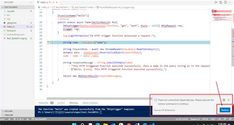 c azure function in vscode gives reference errors stack overflow
