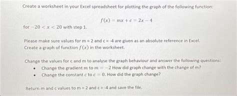 Solved Create A Worksheet In Your Excel Spreadsheet For Chegg Com