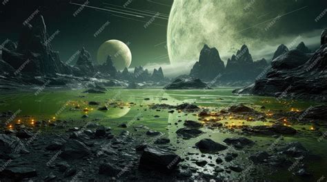 Premium Photo Surreal Alien Planet Landscape Sci Fi Desktop