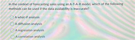 solved in the context of forecasting sales using an a t a r