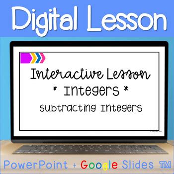 Subtracting Integers Digital Lesson Activity By Katie May TpT