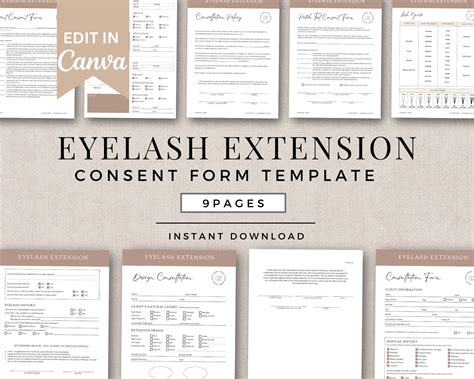 lash forms editable esthetician forms eyelash forms etsy