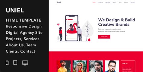 uniel digital agency html5 responsive template by suheto themeforest