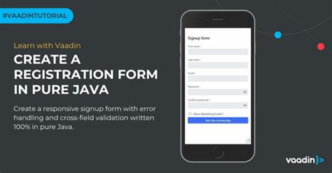 How To Create A User Registration Form In Pure Java Vaadin