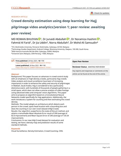 pdf crowd density estimation using deep learning for hajj pilgrimage