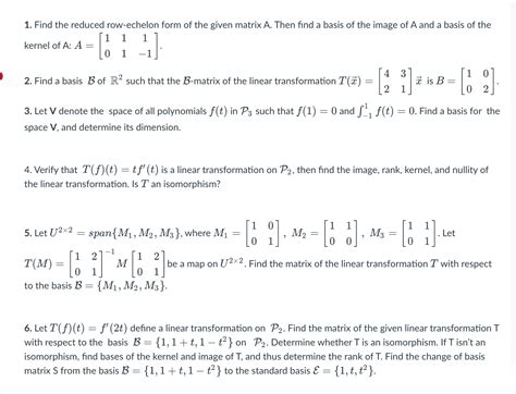 Solved Find The Reduced Row Echelon Form Of The Given Chegg