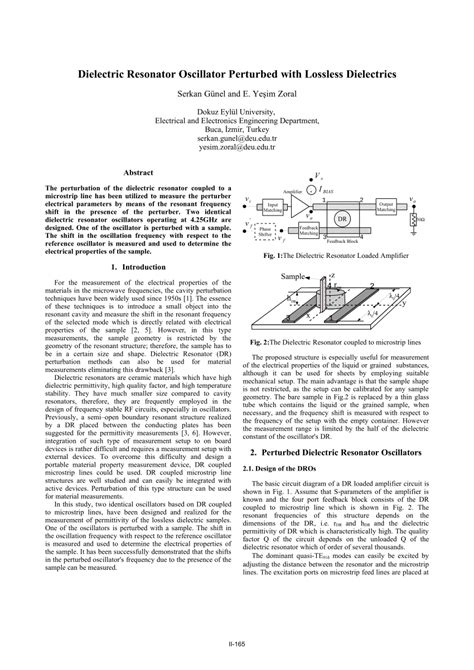 Pdf Dielectric Resonator Oscillator Perturbed With Lossless Dielectrics