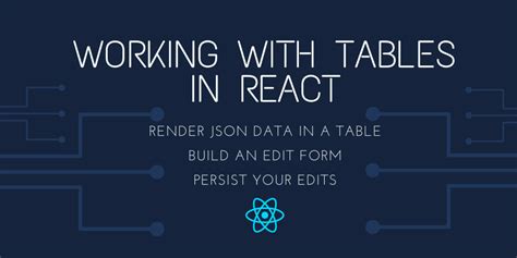 Working With Tables In React How To Render And Edit Fetched Data DEV Community