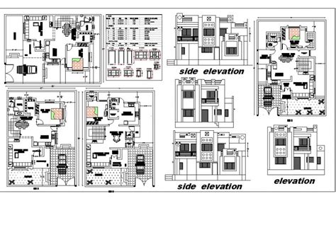 Elevation And Plan Of House Detail D View CAD Block Layout File In Autocad Format