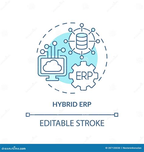 2d Customizable Hybrid Erp Blue Icon Concept Stock Illustration Illustration Of Flat Isolated