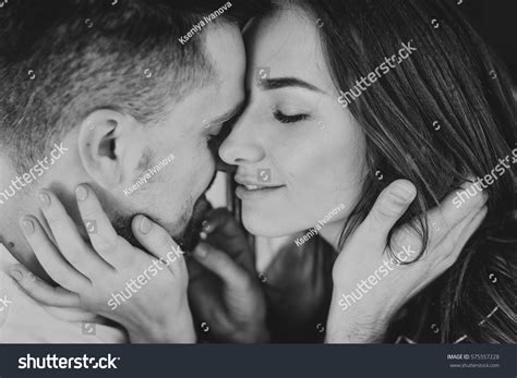 Man Woman Kissing On Bed Closeup Stock Photo Shutterstock