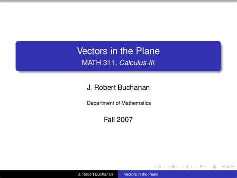 Vector In The Plane Calculus 3 Lecture Slides Math 311 Docsity