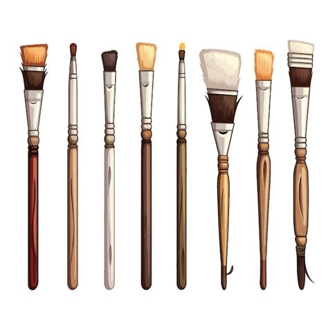 Premium Vector Different Paint Brushes Set Vector Clipart White Background