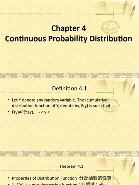 Chapter 4 Continuous Probability Distribution Pdf Probability