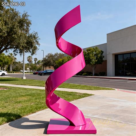 Custom Modern Abstract Stainless Steel Pink Sculpture Ssa 096