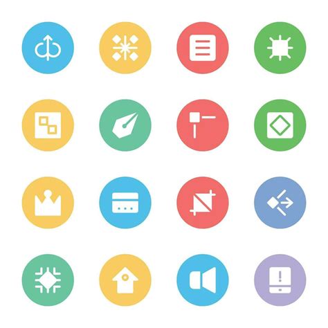 Collection Of Flat Circular Icons 30204045 Vector Art At Vecteezy