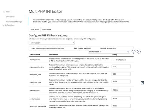 C Panel Multi Php Ini Editor Multiphp Ini Editor The Multiphp Ini