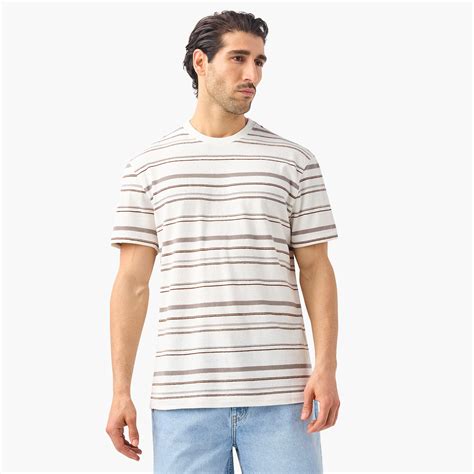 Shop Striped T Shirt With Crew Neck And Short Sleeves Online Splash Uae