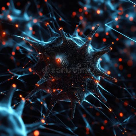 3d Visualization Of A Virus Structure Showcasing Capsid And Molecular Details With Glowing Rna