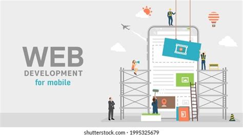 Mobile Web Development Concept Vector Banner Stock Vector Royalty Free Shutterstock