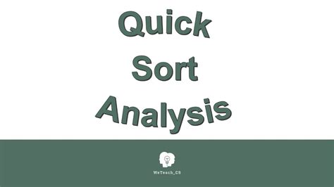 Quick Sort Pseudocode And Analysis Youtube