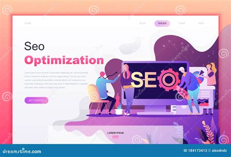 Modern Flat Cartoon Design Concept Of Seo Optimization For Website And Mobile App Development