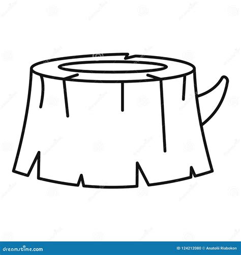 Old Tree Stump Icon Outline Style Stock Illustration Illustration Of Environment Black