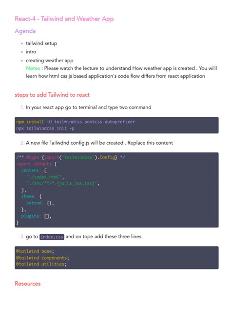React 4 Tailwindandweatherapppdfjnlmbk Pdf Typefaces Graphic Design