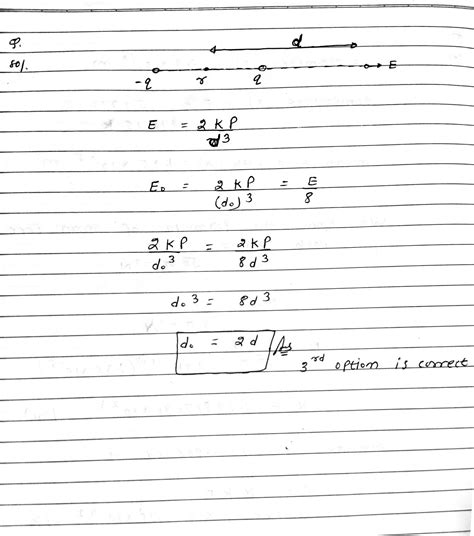 [solved] The Electric Field A Distance D From A Dipole Along The