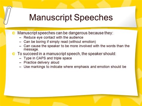 Manuscript Speech Format