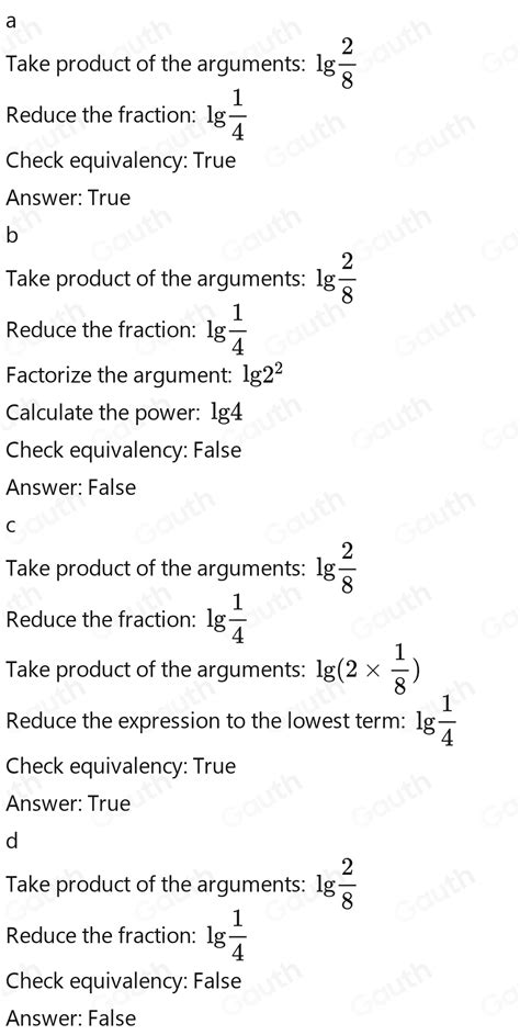 solved which expressions are equivalent to the one below check all that apply log 2 log 8 a