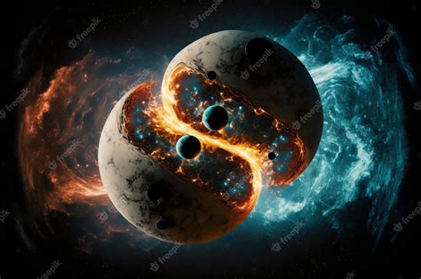Premium Photo Collision Of Two Planets In Open Space Created With