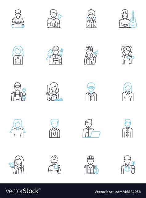 Market Data Linear Icons Set Trends Analytics Vector Image