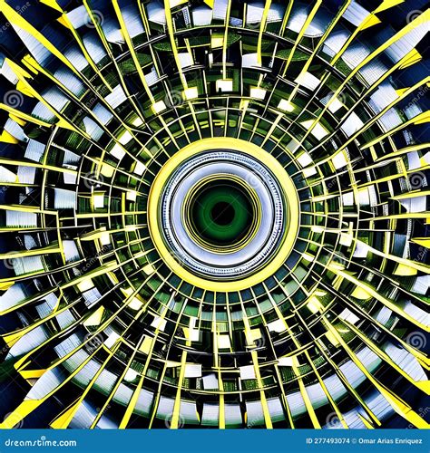 A Circular Design With Intricate Interlocking Shapes In Shades Of Green