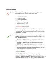 ICD Urethral Docx Test Results Summary Question Which Of The Following Procedures Are