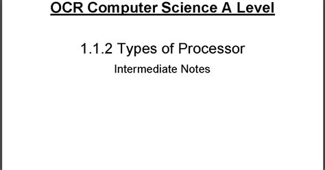 ocr as level intermediate notes comp system pmt education
