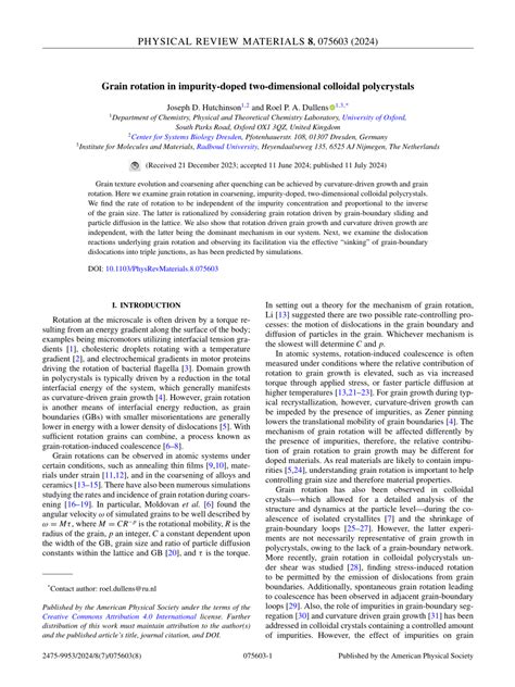 Pdf Grain Rotation In Impurity Doped Two Dimensional Colloidal Polycrystals