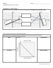 AnalyzingGraphsofLinearFunctions Pdf Algebra Analyzing Graphs Of Linear Functions Name Key