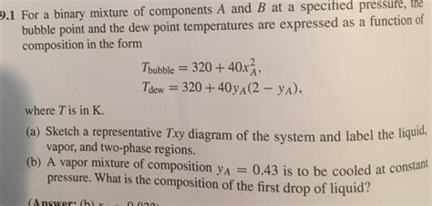 Solved For A Binary Mixture Of Components A And B At A Chegg Com