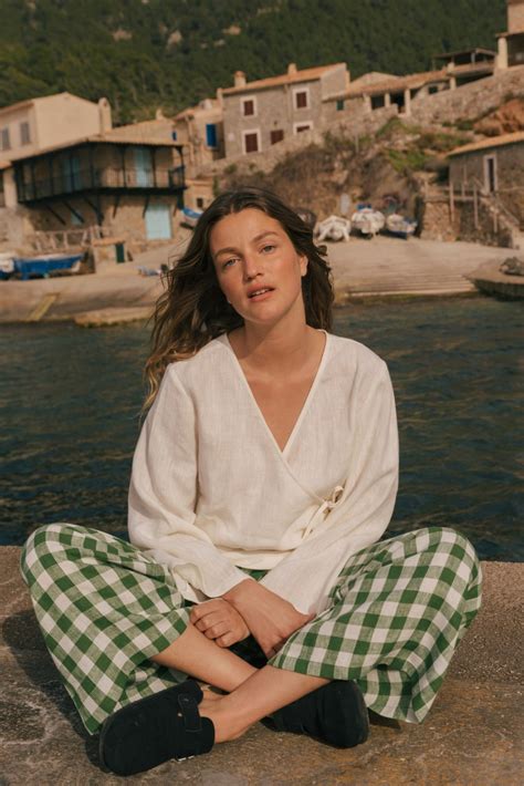 Linen Wrap Top Adele Linen Top For Women Etsy