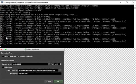 Unable To Connect To The Specified Server After Update Deadline Aws Thinkbox Discussion Forums