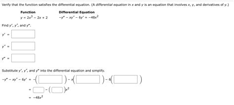 Solved Verify That The Function Satisfies The Differential