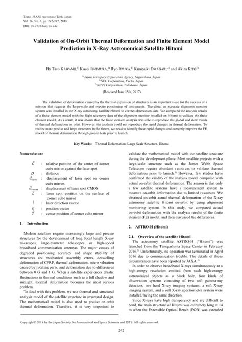 Validation Of On Orbit Thermal Deformation And Finite Element Model Prediction In X Ray