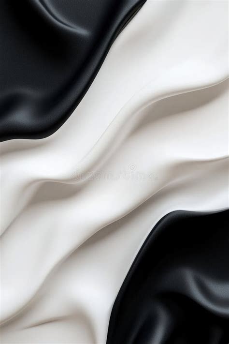 Black And White Gradients Flow In Soft Wavy Patterns Across The