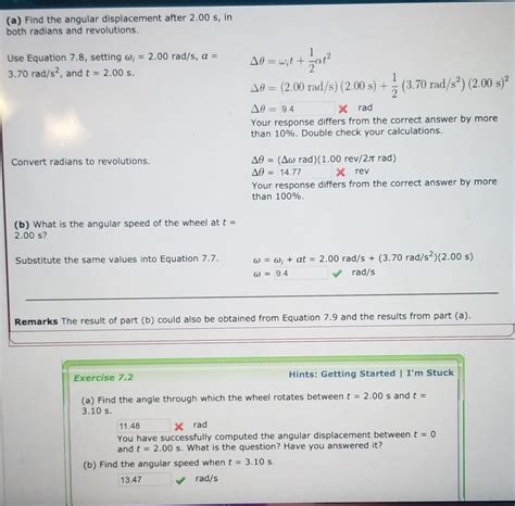 Solved A Find The Angular Displacement After S In Chegg