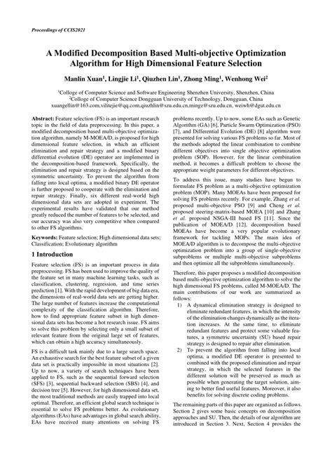 pdf a modified decomposition based multi objective optimization