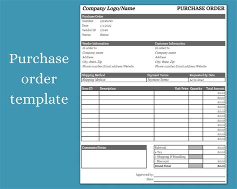 Purchase Order Excel Spreadsheet Invoice Workpaper Small Company Professional Business