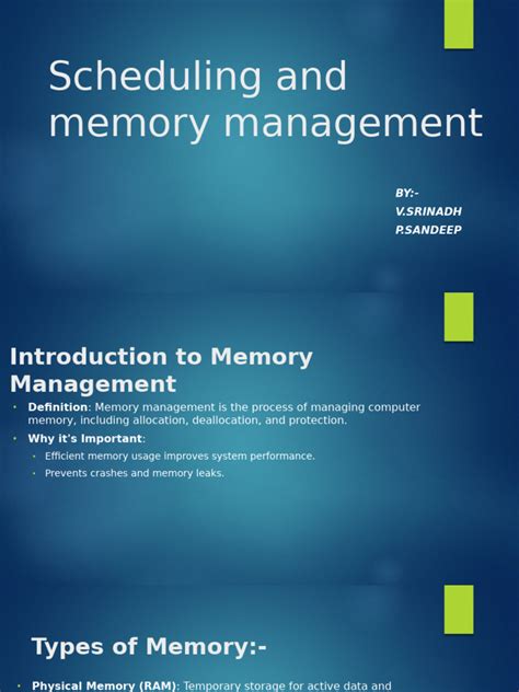 Scheduling And Memory Management Pdf Computer Data Storage Random Access Memory